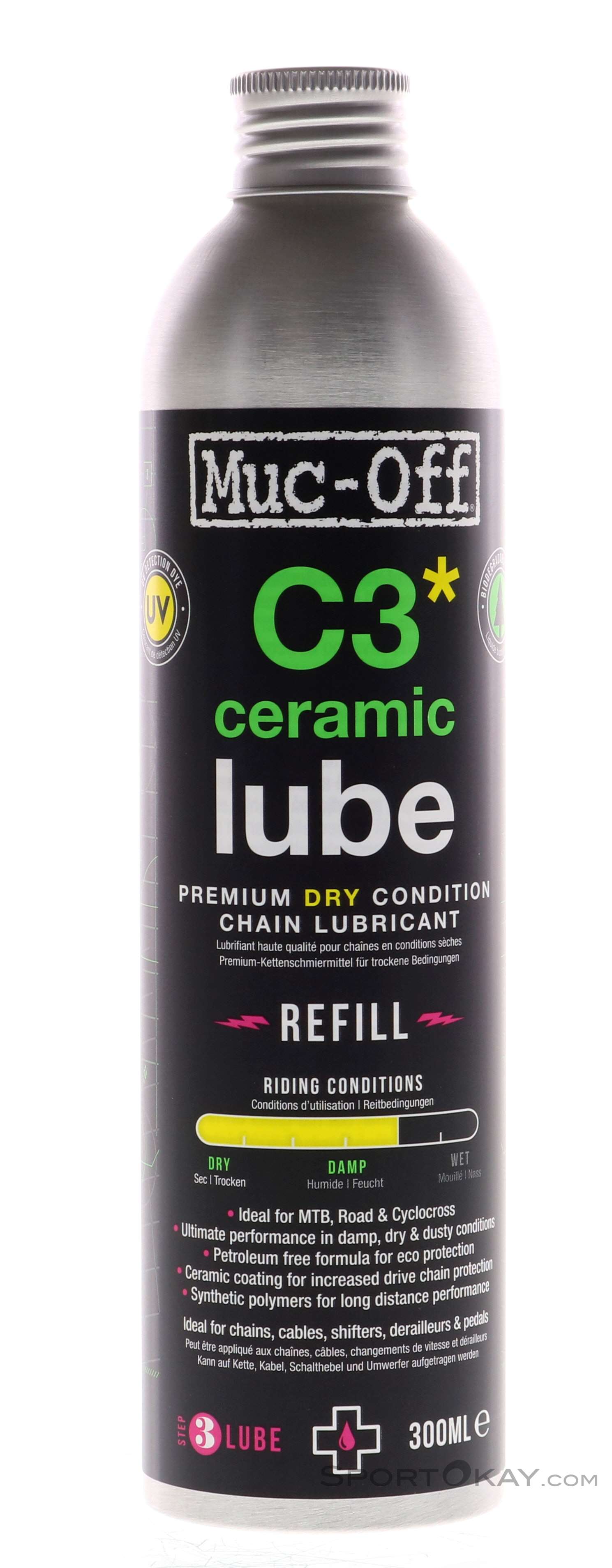 Muc Off C3 Dry Ceramic Lube 300ml Lubrifiant à chaîne - Nettoyage et ...