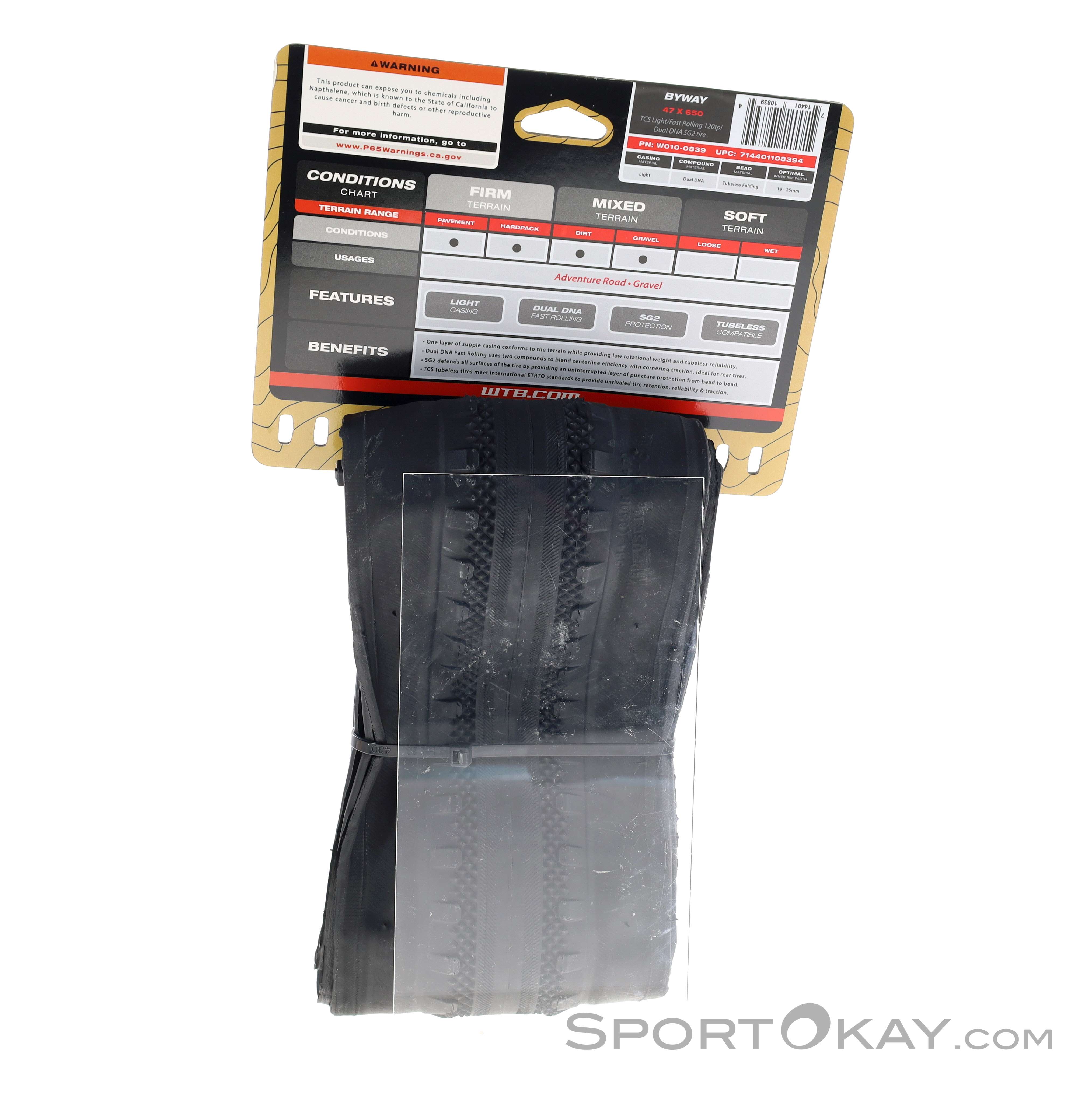 WTB Byway 650x47C SG2 TCS Light FR Tire - Tire & Tube - Components ...