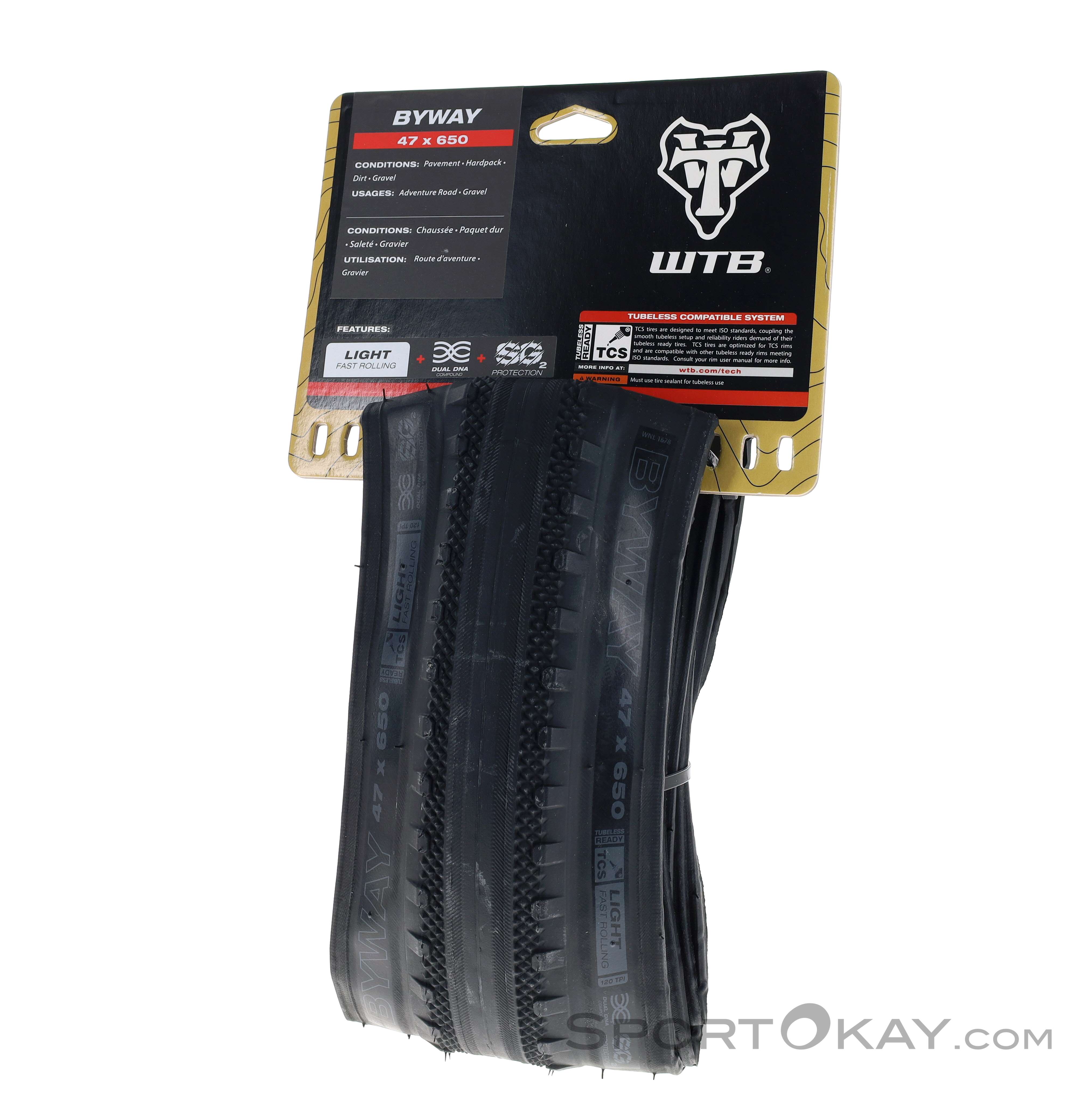 WTB Byway 650x47C SG2 TCS Light FR Tire - Tire & Tube - Components ...