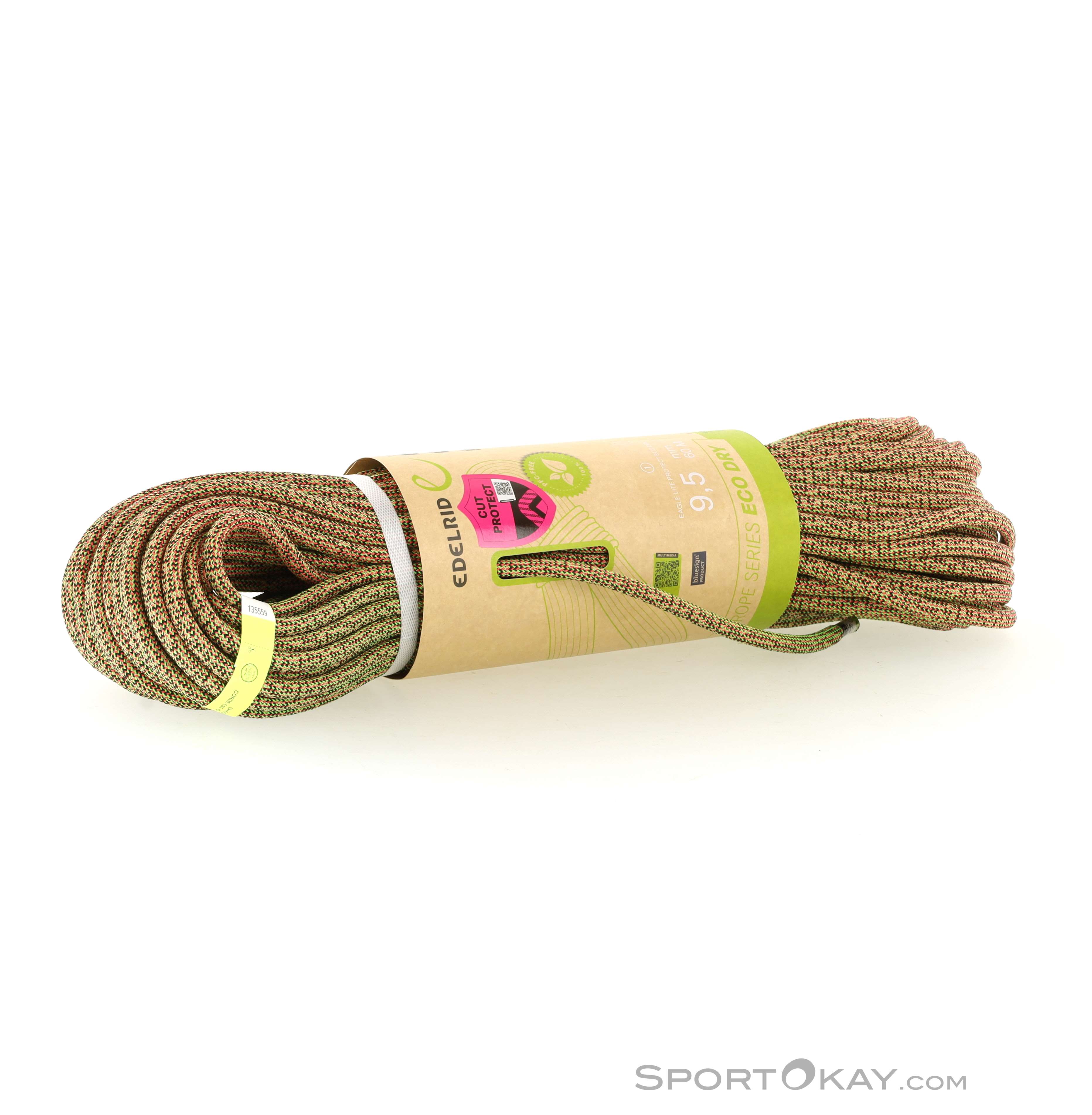 Edelrid Eagle Lite Protect Eco Dry 9,5mm 60m Climbing Rope - Single ...